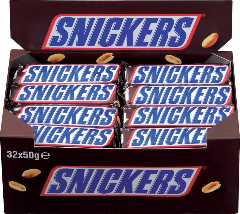 Barre chocolatée Snickers 32 Unités de 50 g | Viking Direct Luxembourg